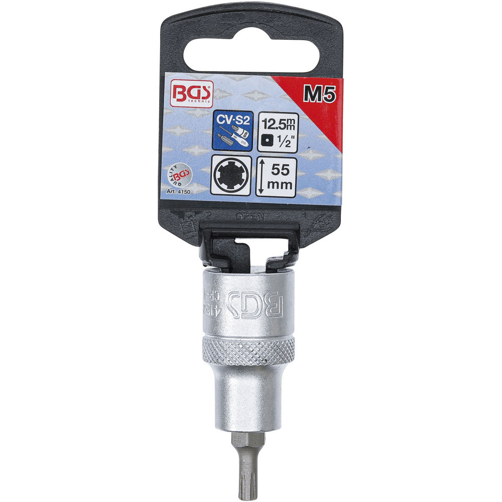 Douille à embouts - 12,5 mm (1/2") - profil cannelé (pour RIBE) M5 ...