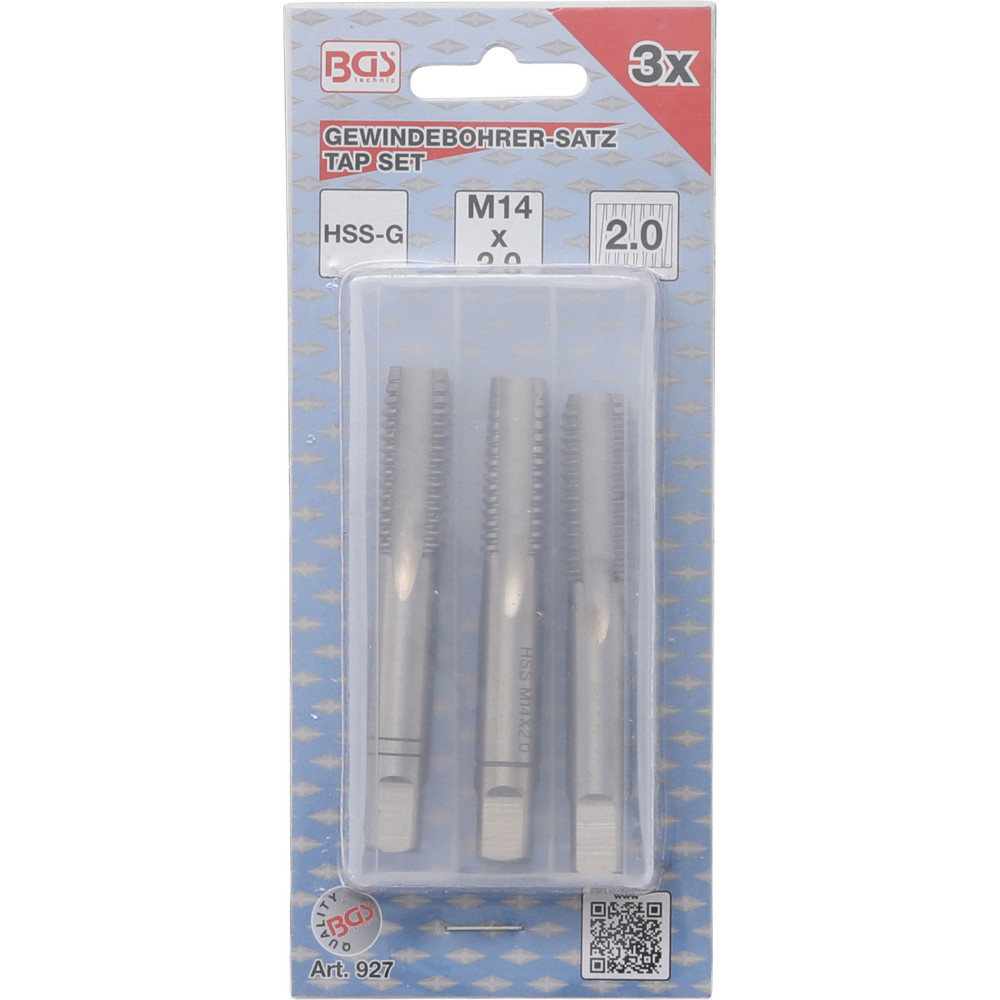 Jeu de tarauds - pré-taraud et filière - HSS-G - M14 x 2,0 mm - 3 pièces| Prix discount l OutilPlus