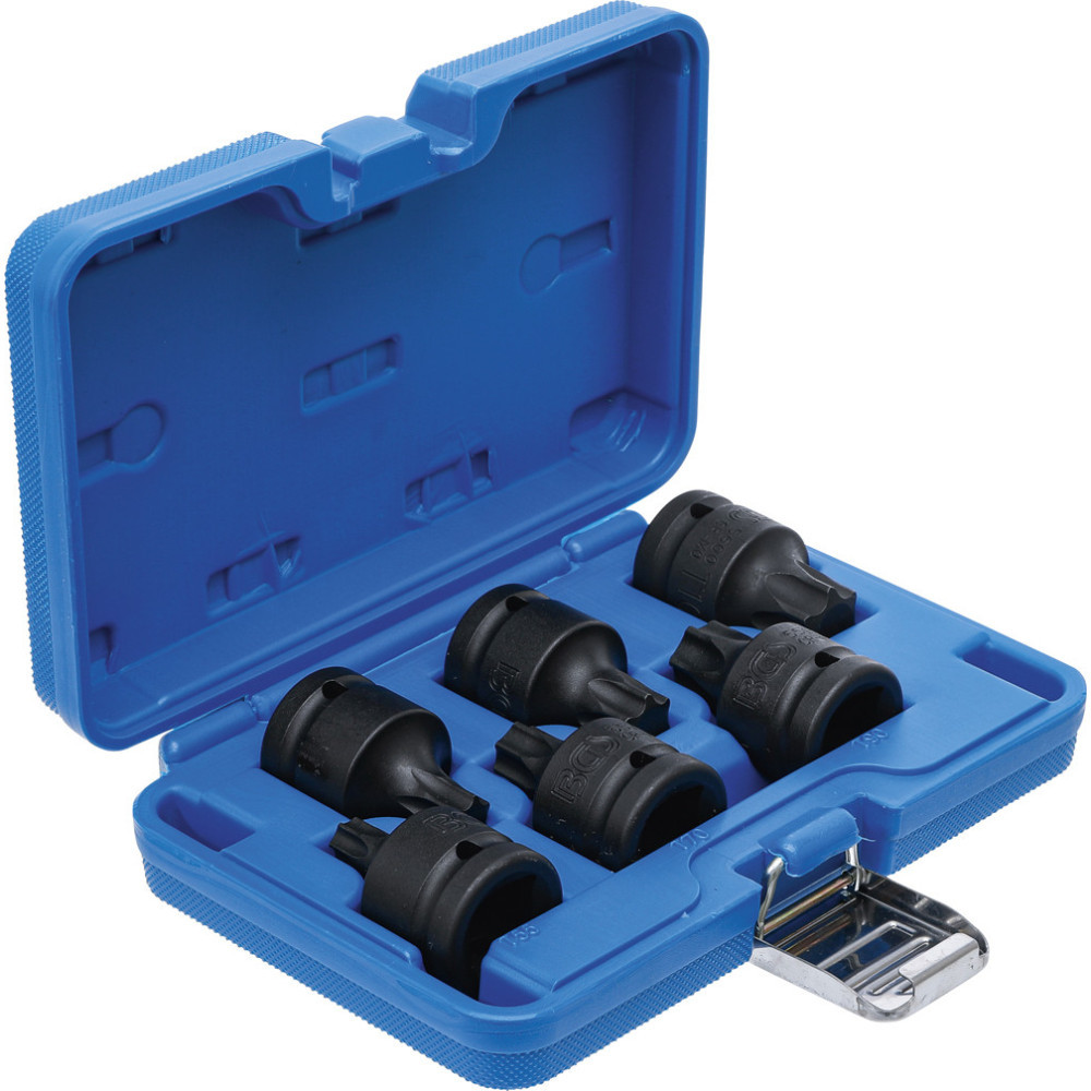 Jeu de douilles à embouts à choc - 20 mm (3/4") - Profil T (pour Torx Plus) T55 - T100 - 6 ...