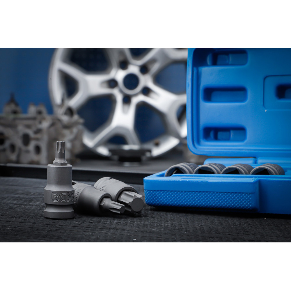 Jeu de douilles à embouts à choc - 12,5 mm (1/2") - Profil T (pour Torx Plus) T20 - T70 - 10 ...