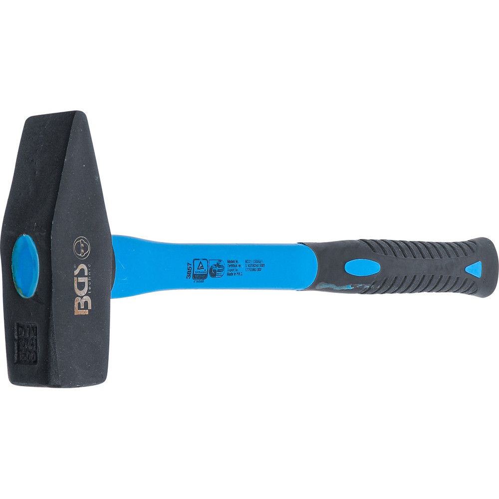 Marteau mécanicien - manche en fibres de verre - DIN 1041 - 1500 g ...
