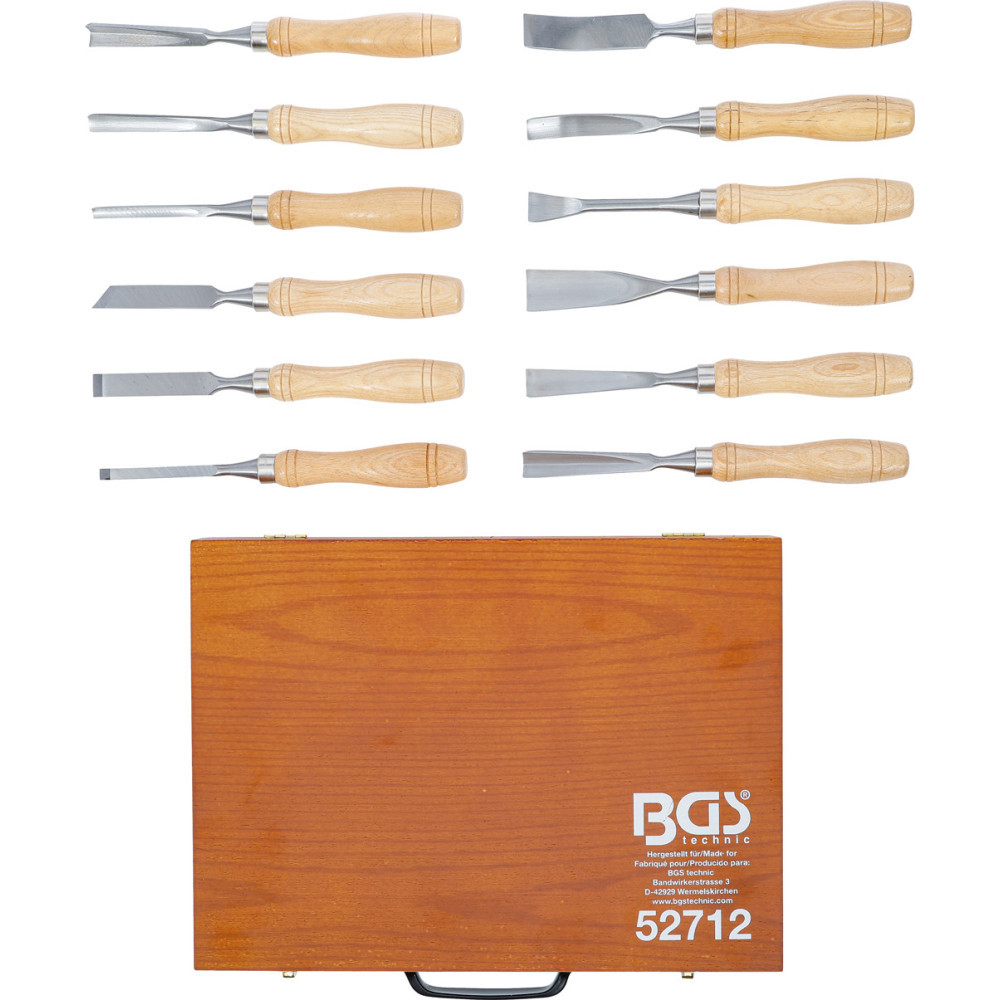 Jeu de ciseaux à bois - 12 pièces| Petit prix sur les outils BGS