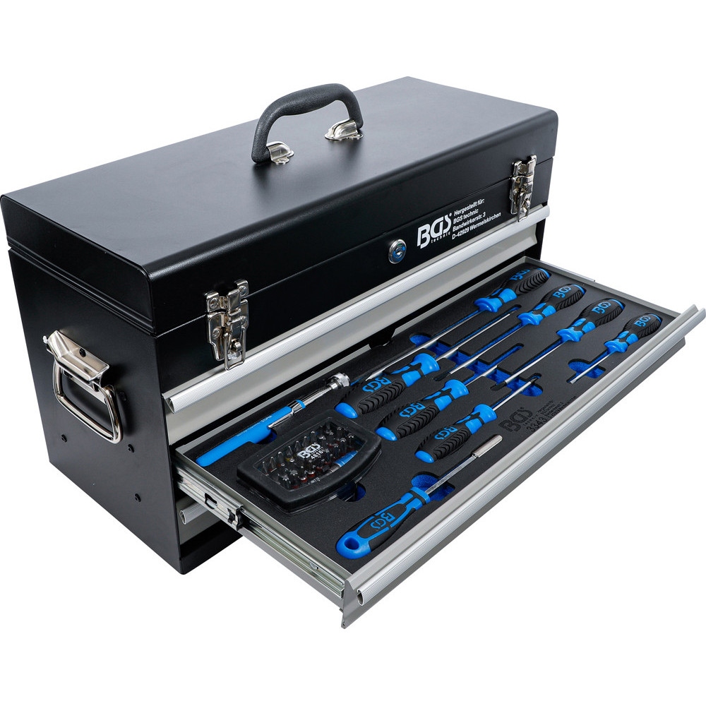 Caisse à outils métallique - 3 tiroirs - avec 143 outils| Prix discount ...